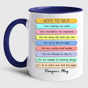 Amazon.com: Personalized Name Accent Coffee Mug with Mental Health ...
