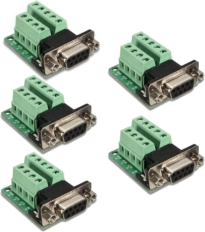 Kyrio 5 connettori DB9 Breakout RS232 seriale a 9 pin femmina ...