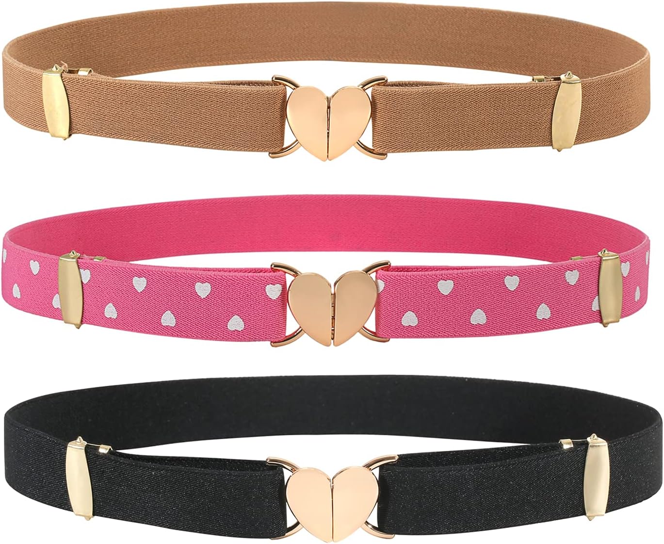 Amazon.com: OVOGBEE Elastic Belts for Girls Stretch 3 Pack Little ...