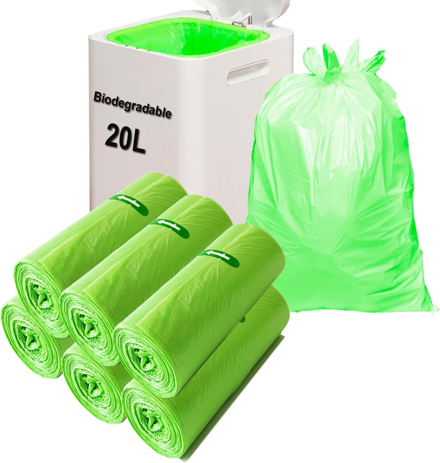 Purio 20 x 15 Litre Compostable Food Waste Caddy Bin Liners ...