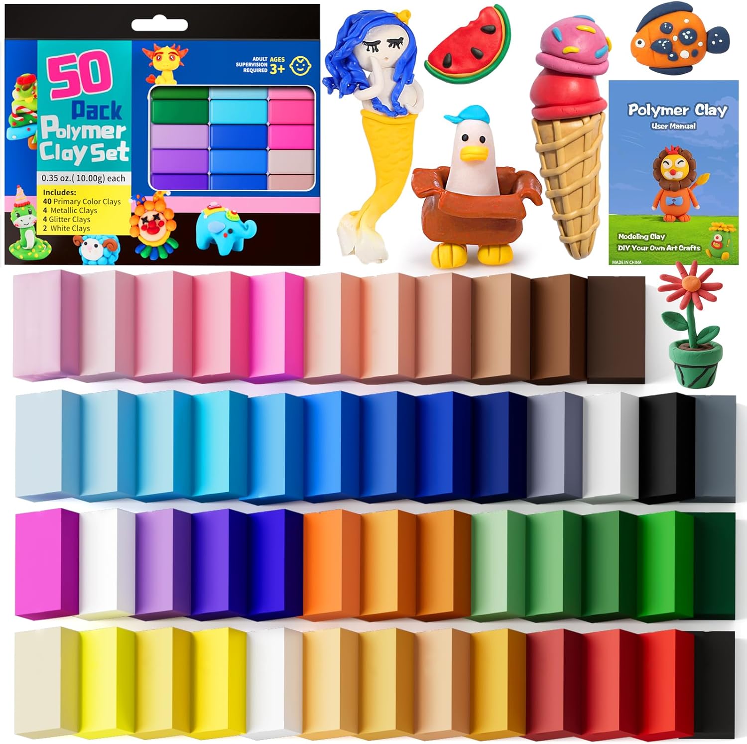 Amazon.com: CiaraQ Polymer Clay Kit, Mini Modeling Clay Set for Kids ...