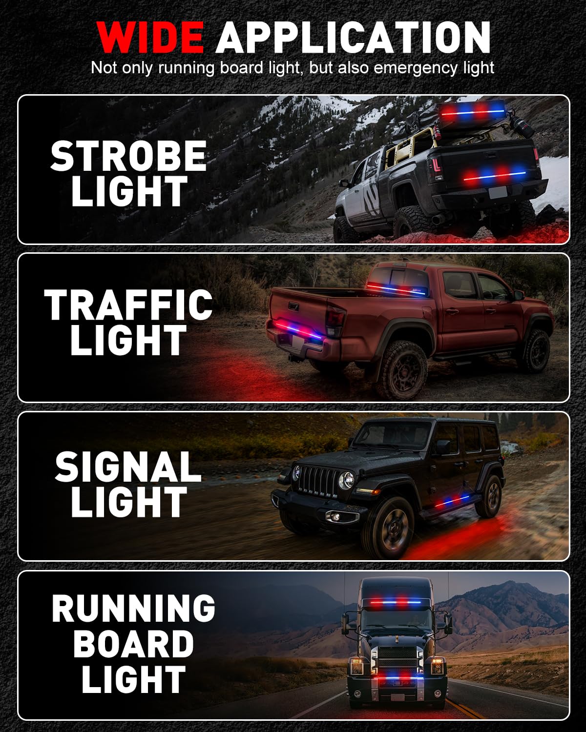 Snapklik.com : HLauto HL035 2PCS 35inch Emergency Strobe Light Strips ...