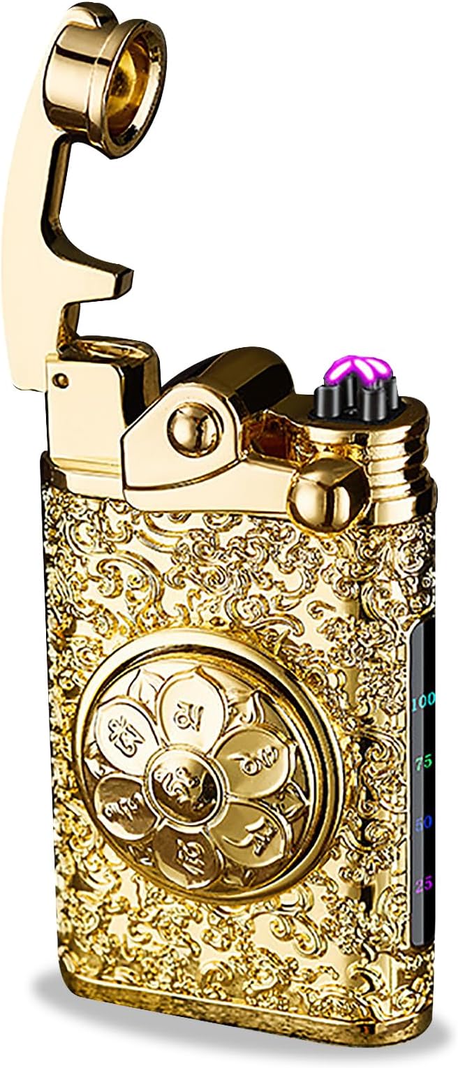 TIKIUKI Electric Lighter Windproof Dual Arc Plasma Lighter USB ...