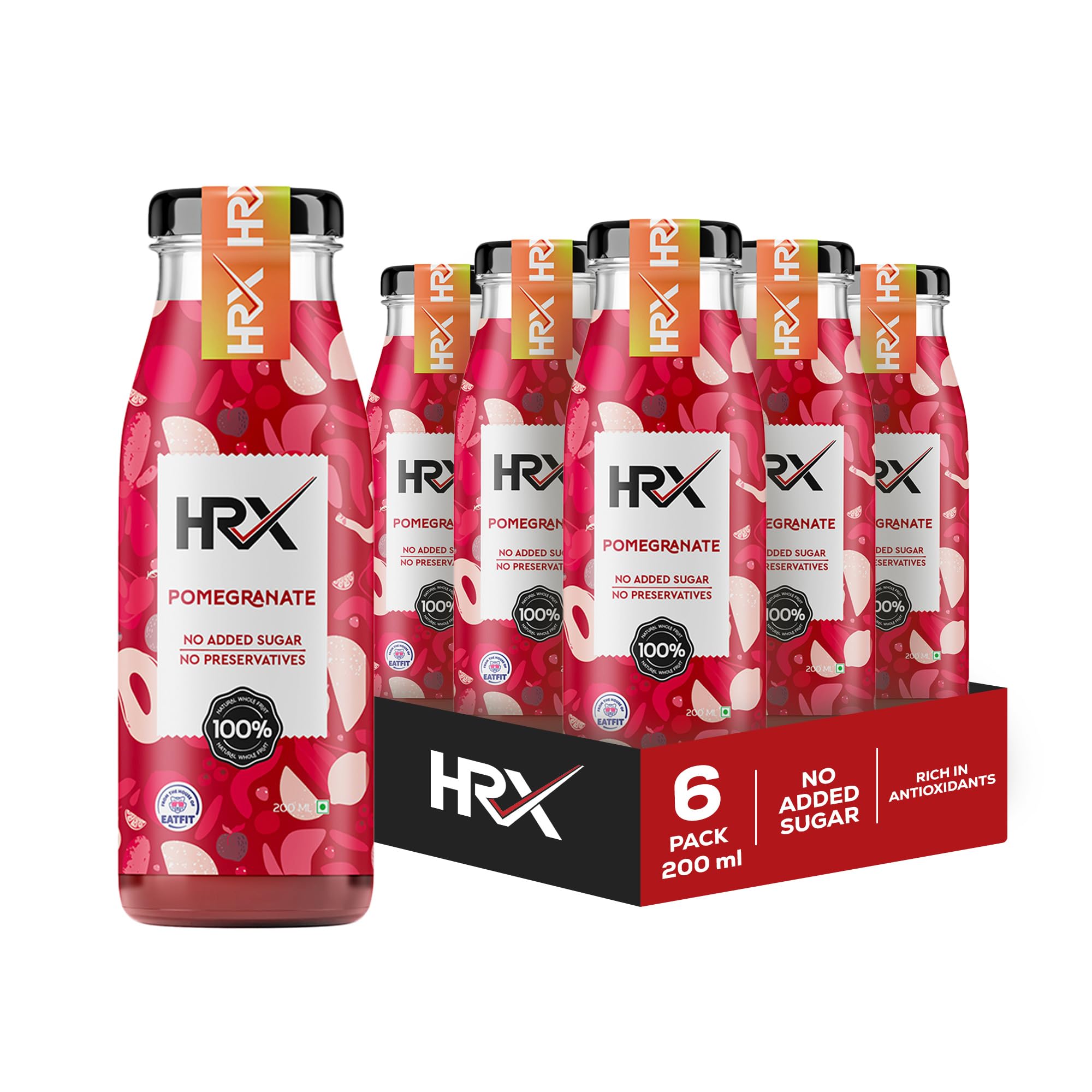 HRX Beverages 100% Natural Pomegranate Juice 200ml | No Added Sugar ...
