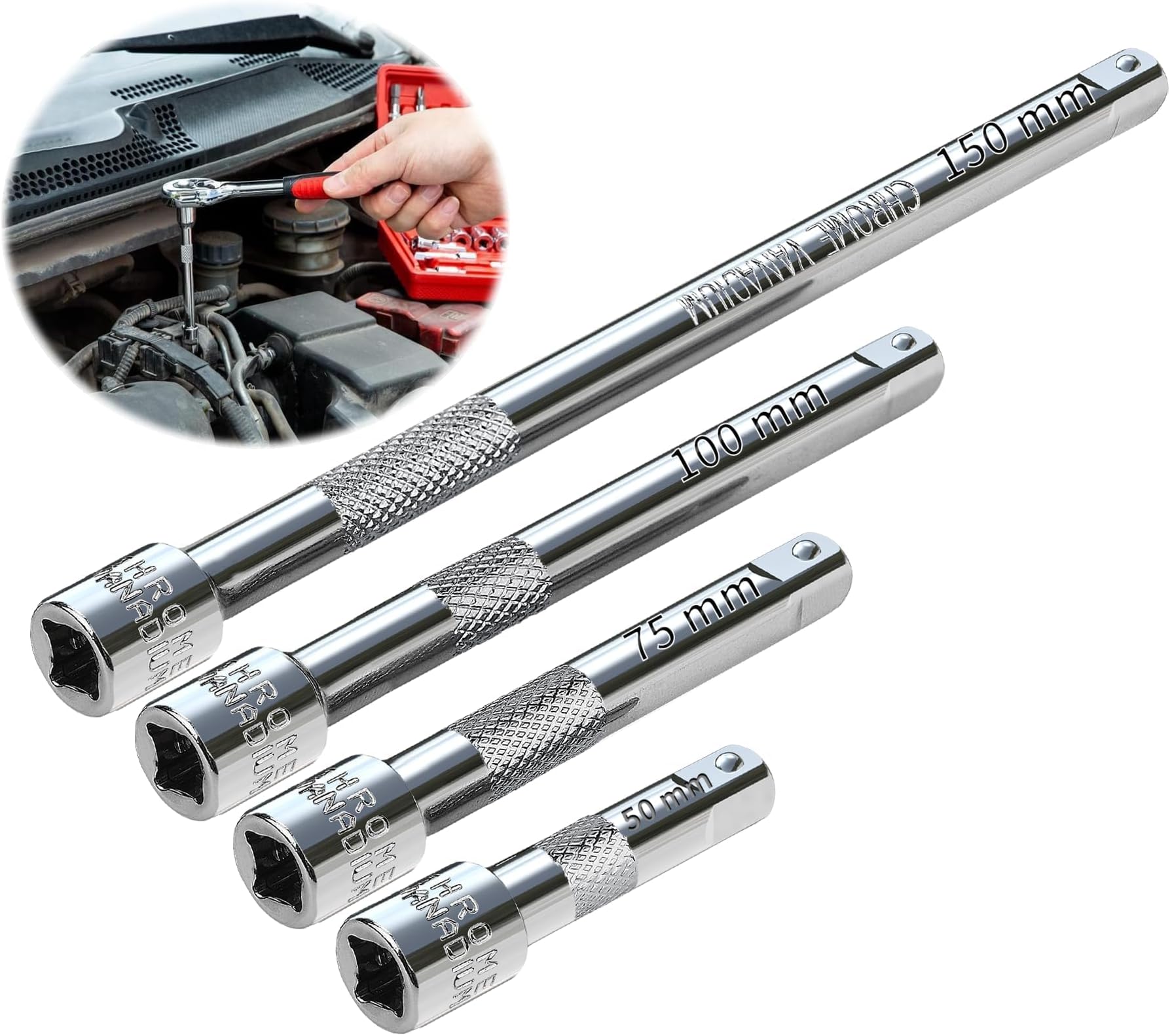 US Pro 1/4" Drive Extension bar Set 6pc 32mm - 275mm 4185 : Amazon.co ...