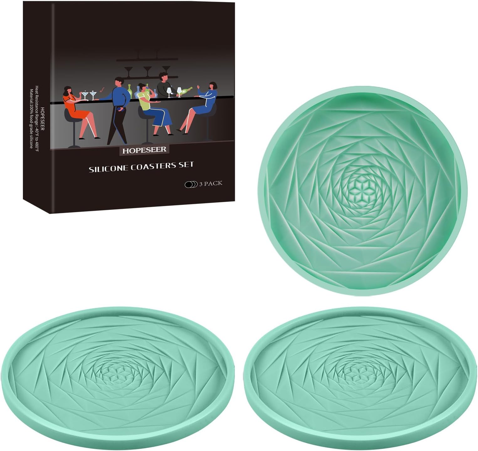 Amazon.com: Desk Coaster Set of 2, Non-Slip Floral Resin Drink Cup Mat ...