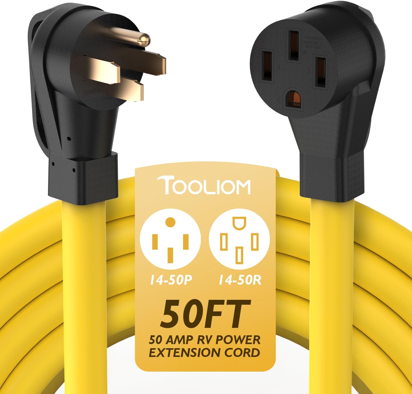 VEVOR 40 Amp RV Extension Cord 50 Feet, NEMA 14-50P to 14-50R Power ...