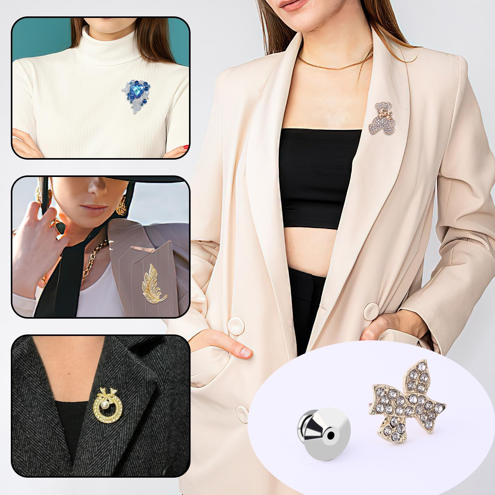 Snapklik.com : 200PCS Metal Locking Pin Backs, Pin Keepers Clasp Pin ...