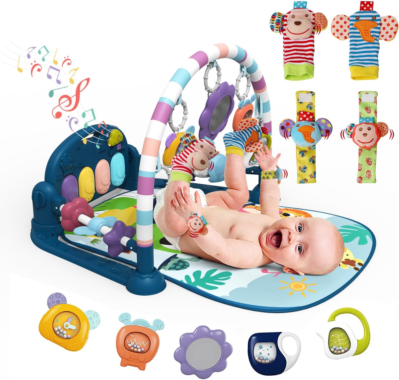 Amazon.com : dearlomum Baby Play Mat Baby Gym,Funny Play Piano Tummy ...