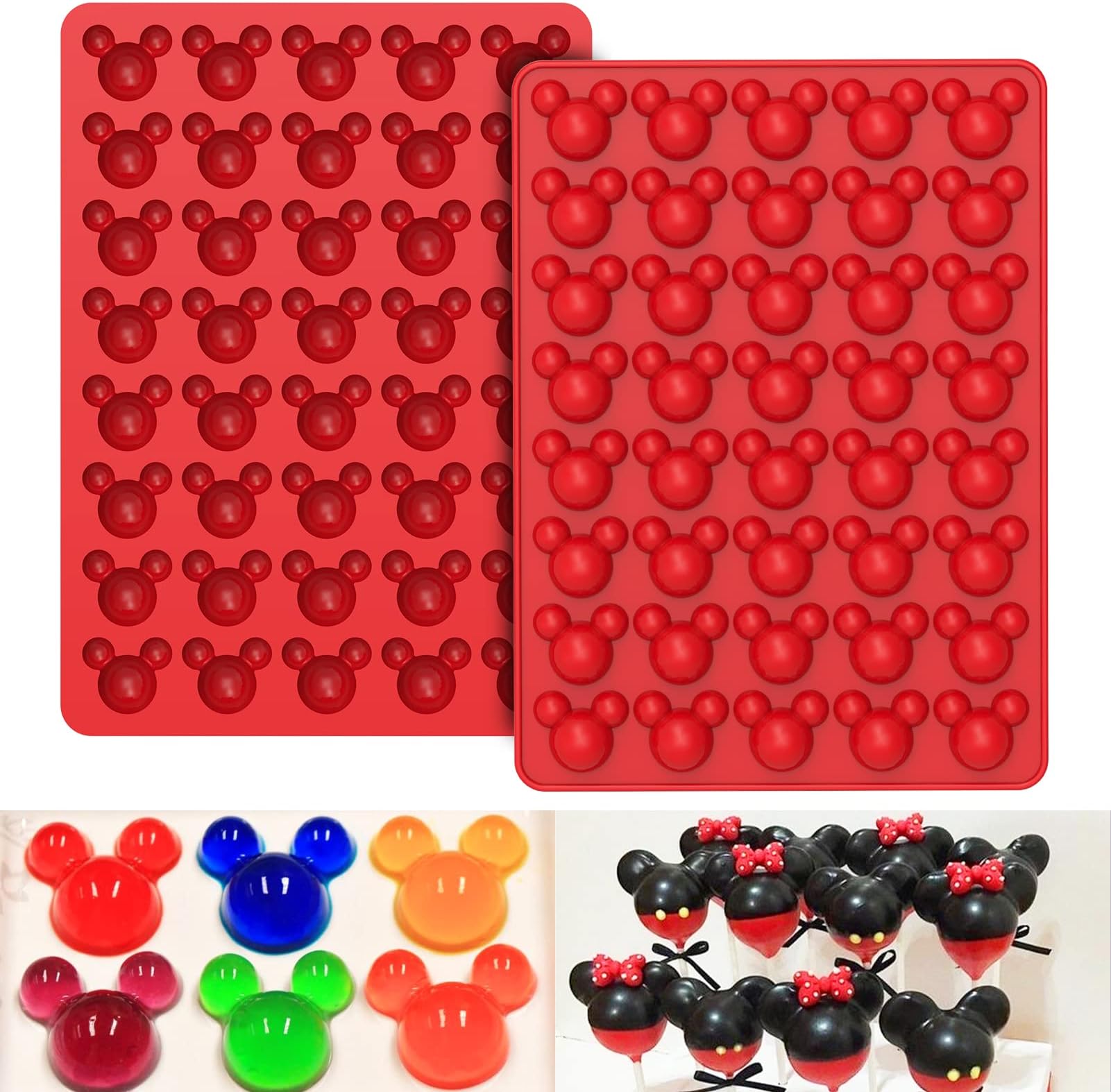 Amazon.com: Mouse Gummy Candy Molds Silicone, 2 Pack 15 Cavity Non ...