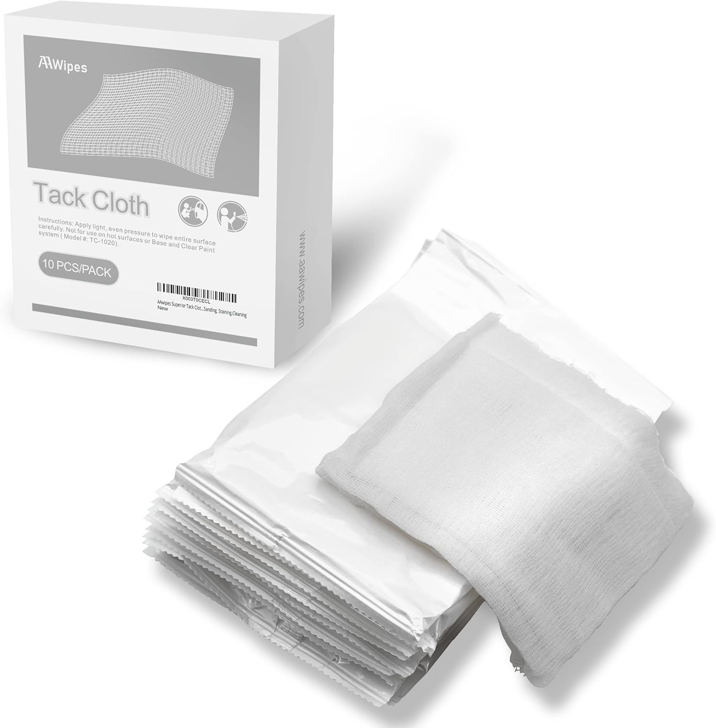 Amazon.com: AAwipes Tack Cloths (10-Pack of 100% Cotton Rags, White ...