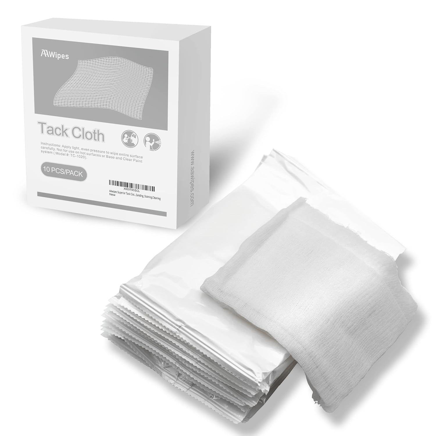 Amazon.com: AAwipes Tack Cloths (10-Pack of 100% Cotton Rags, White ...