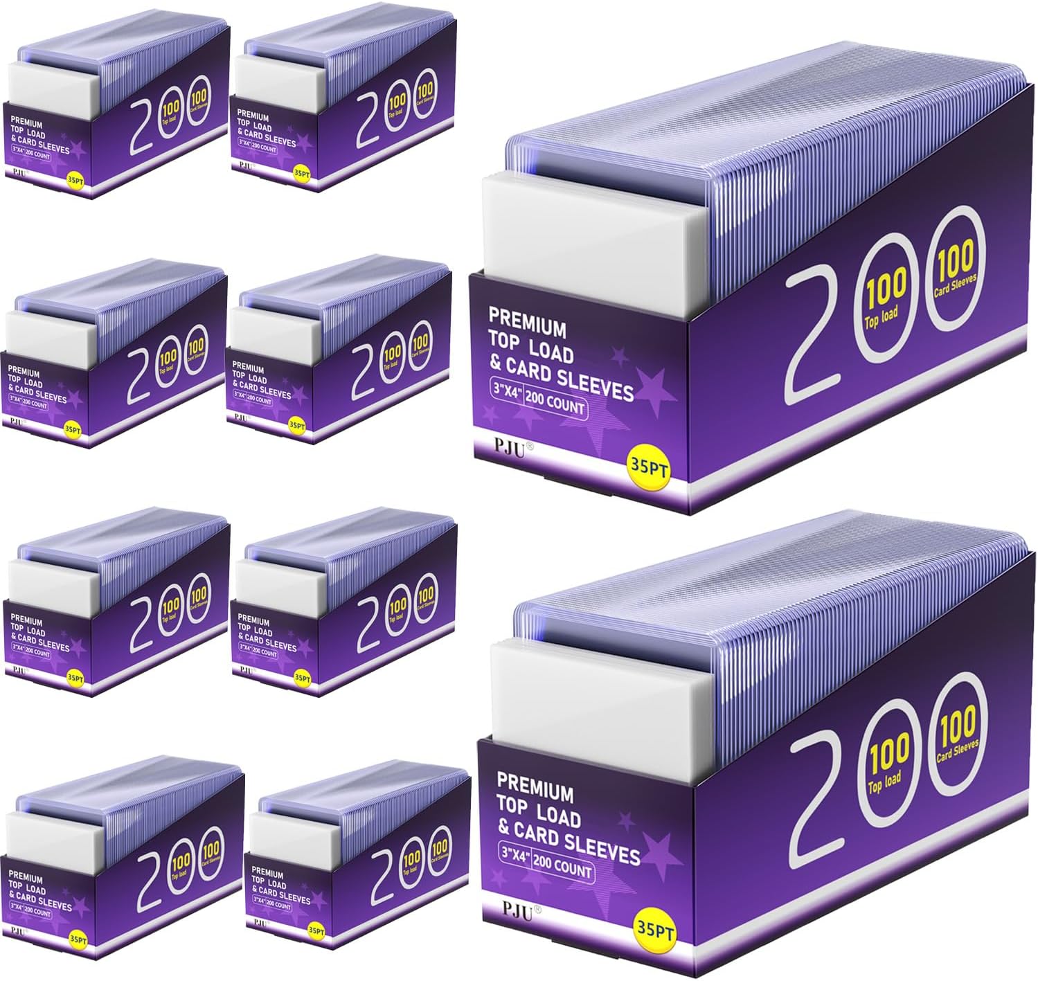 Amazon.com: 2000 Top Load Card Sleeves - Baseball Card Protectors (1000 ...