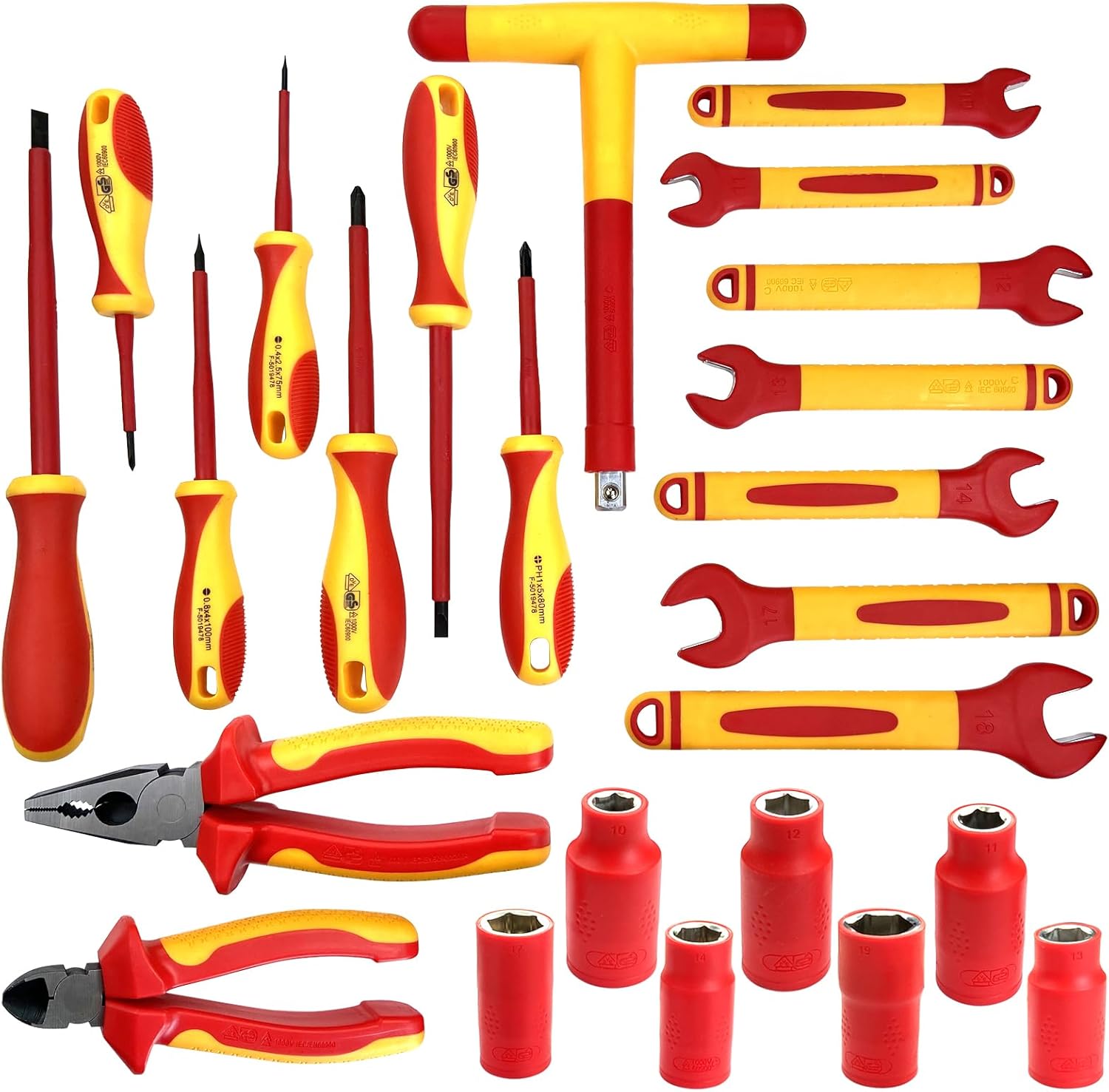 WEDO Insulated Tool Set 24Pcs,Phillips Screwdriver,Slotted Screwdriver ...