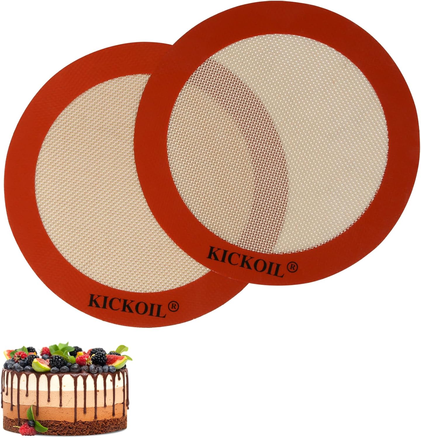 Amazon.com: Round Silicone Baking Mats Set of 2-Silicone Mat for 8 Inch ...