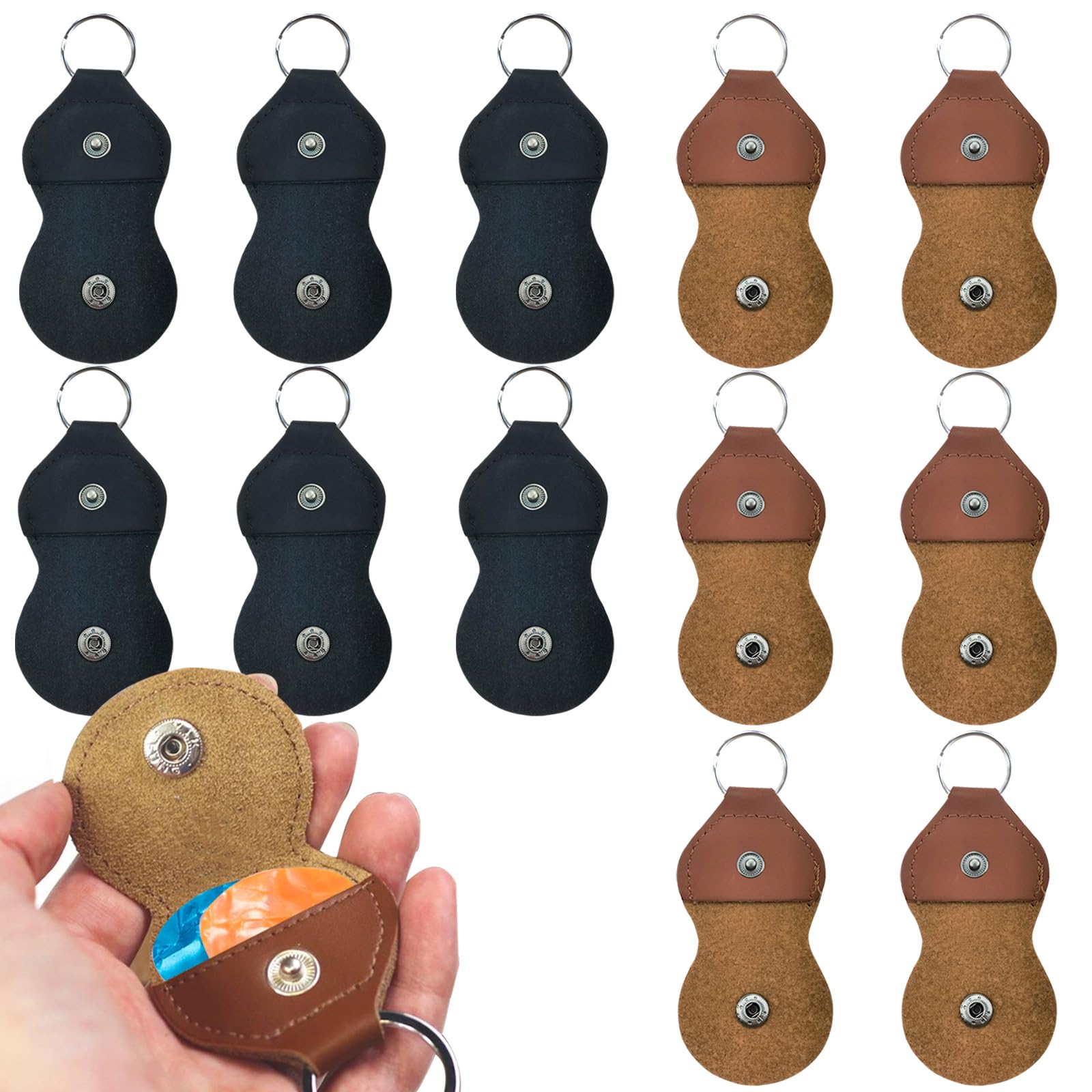 Amazon.com: Jaczora 12 PACK Leather Guitar Pick Holder Keychain,Guitar ...