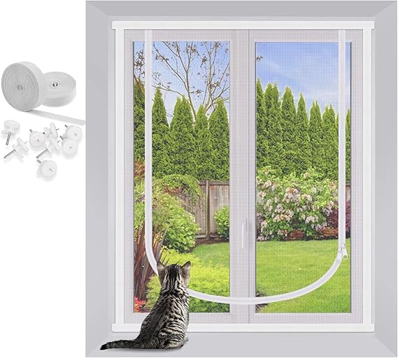 Cat Window Screen, MYPIN 39X47” Pets Protection Window Guard with ...