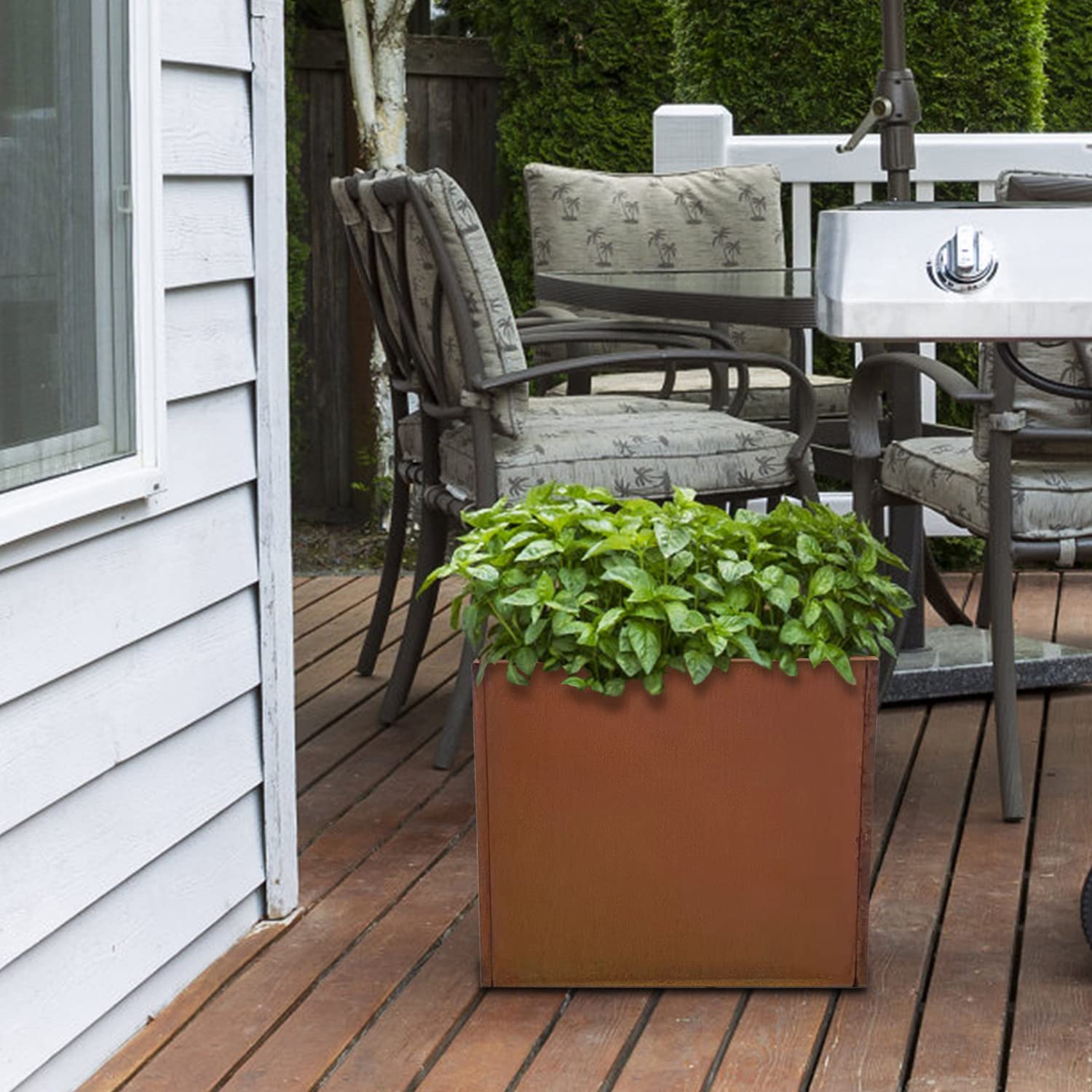 Corten Steel Planter Box Metal Planters Square Outdoor Steel Planter ...