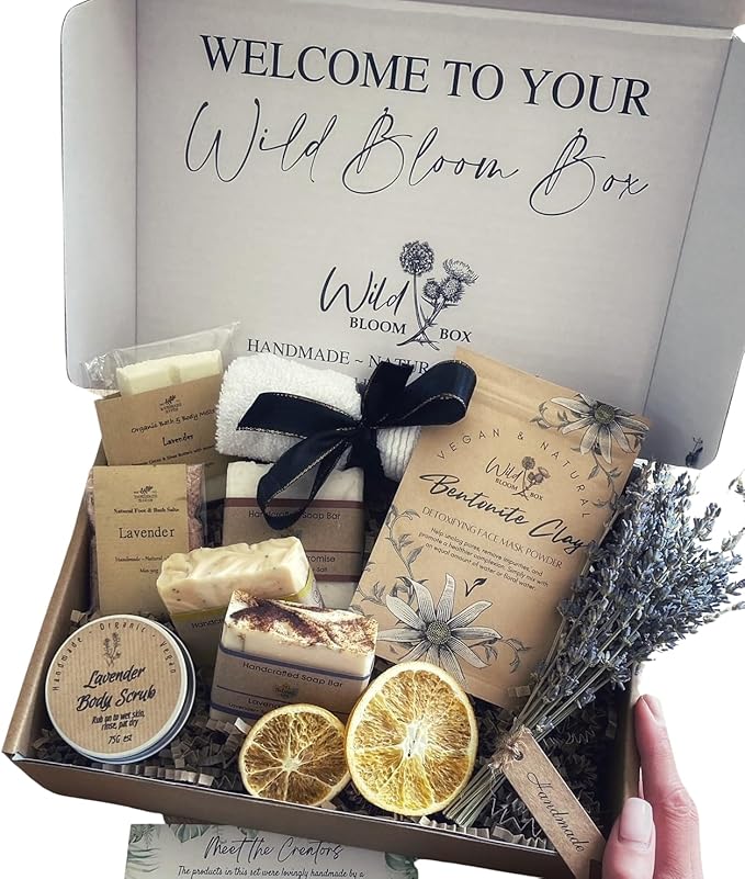 Handmade Vegan Bath Set, Pamper Gift Box, Self Care for Her, Friend ...