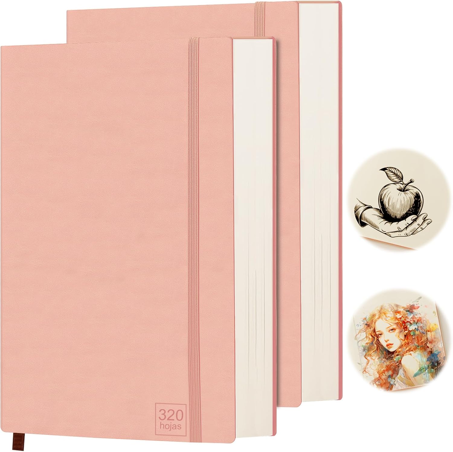 2pcs Sketchbook, A5 Blank Paper Sketchbook, Thickened Notebook 320 ...