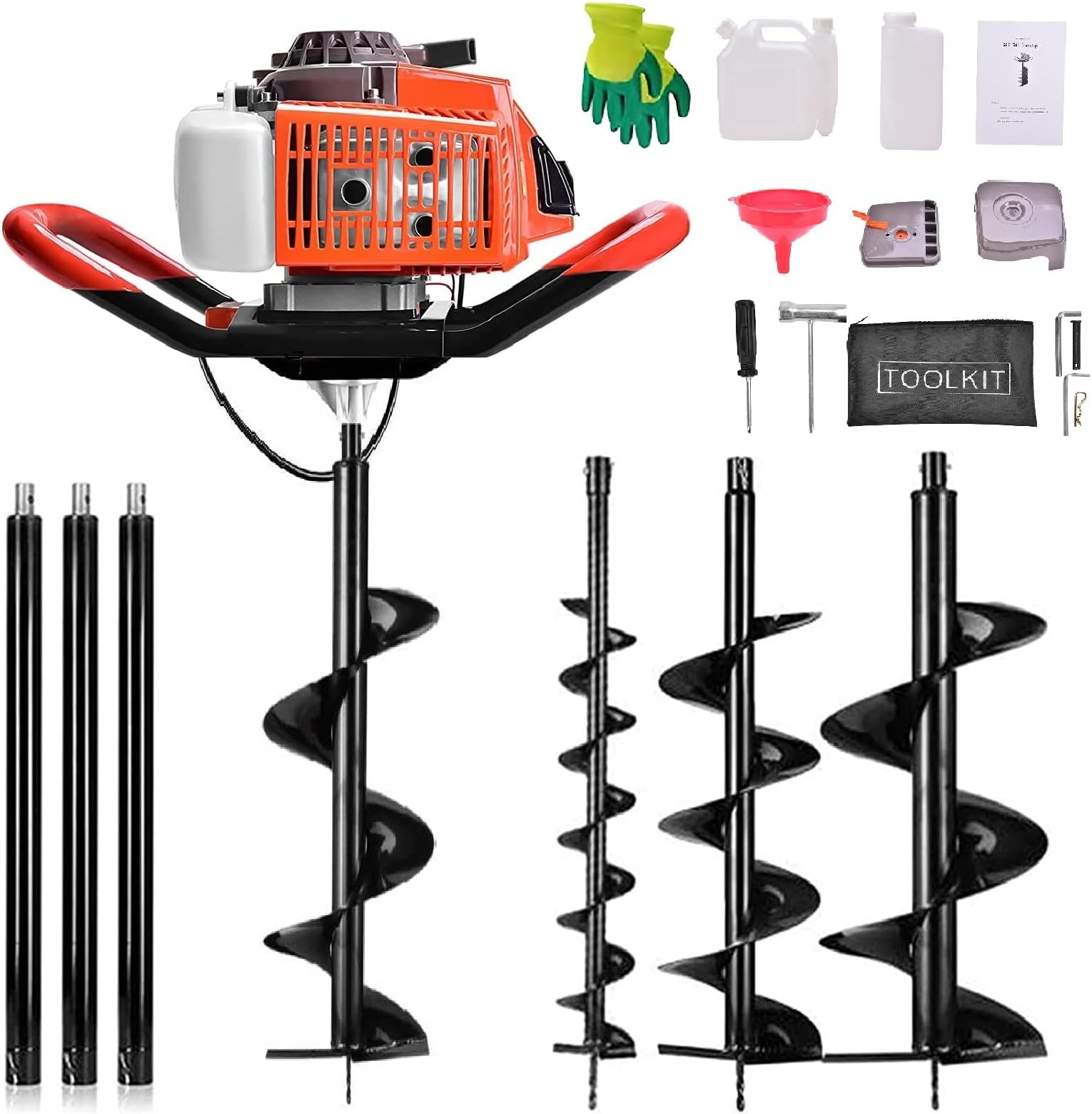 Amazon.com: DC HOUSE 63CC Heavy Duty Gas Powered Post Hole Digger with ...