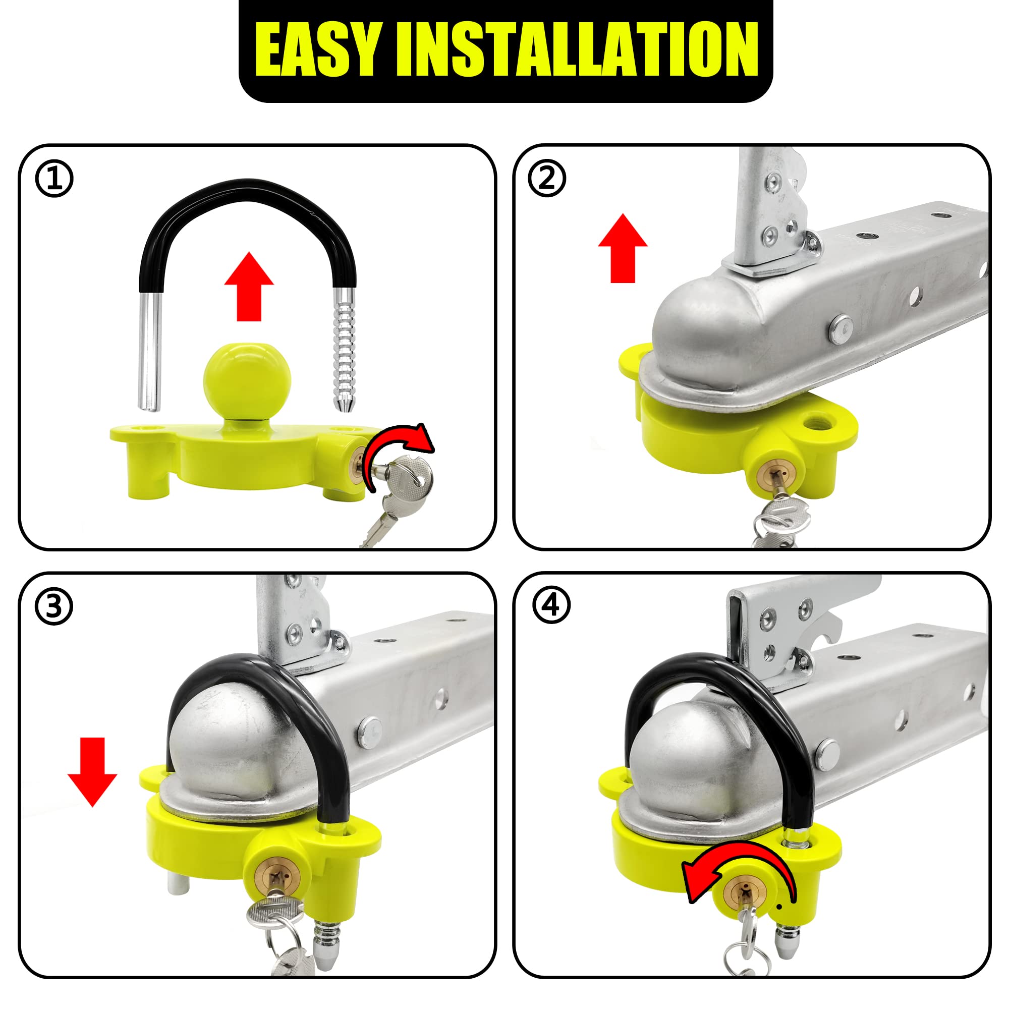 Snapklik.com : KAYCENTOP Universal Coupler Lock Trailer Locks Ball ...