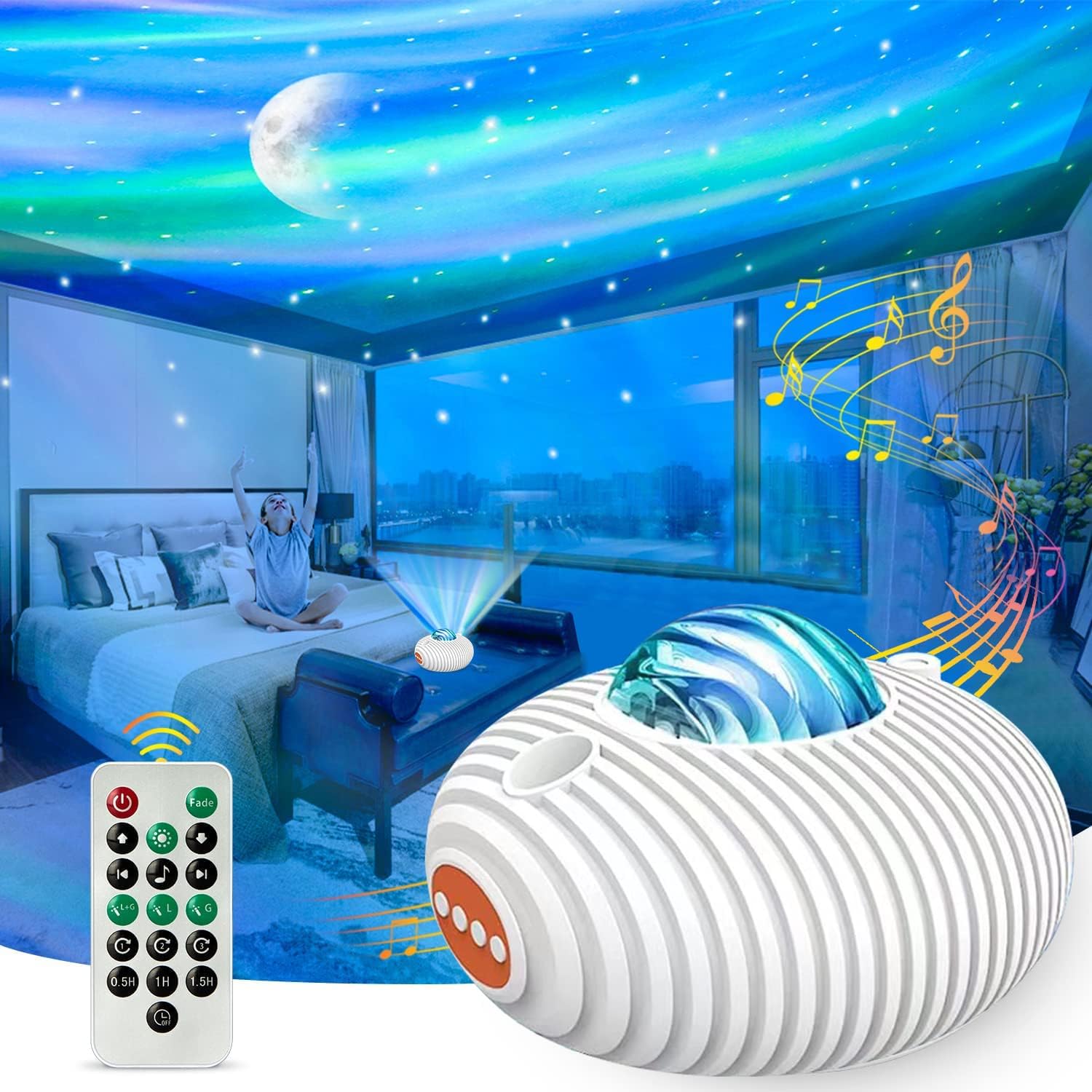 Etlephe Northern Lights Aurora Projector, Star Projector, Moon ...