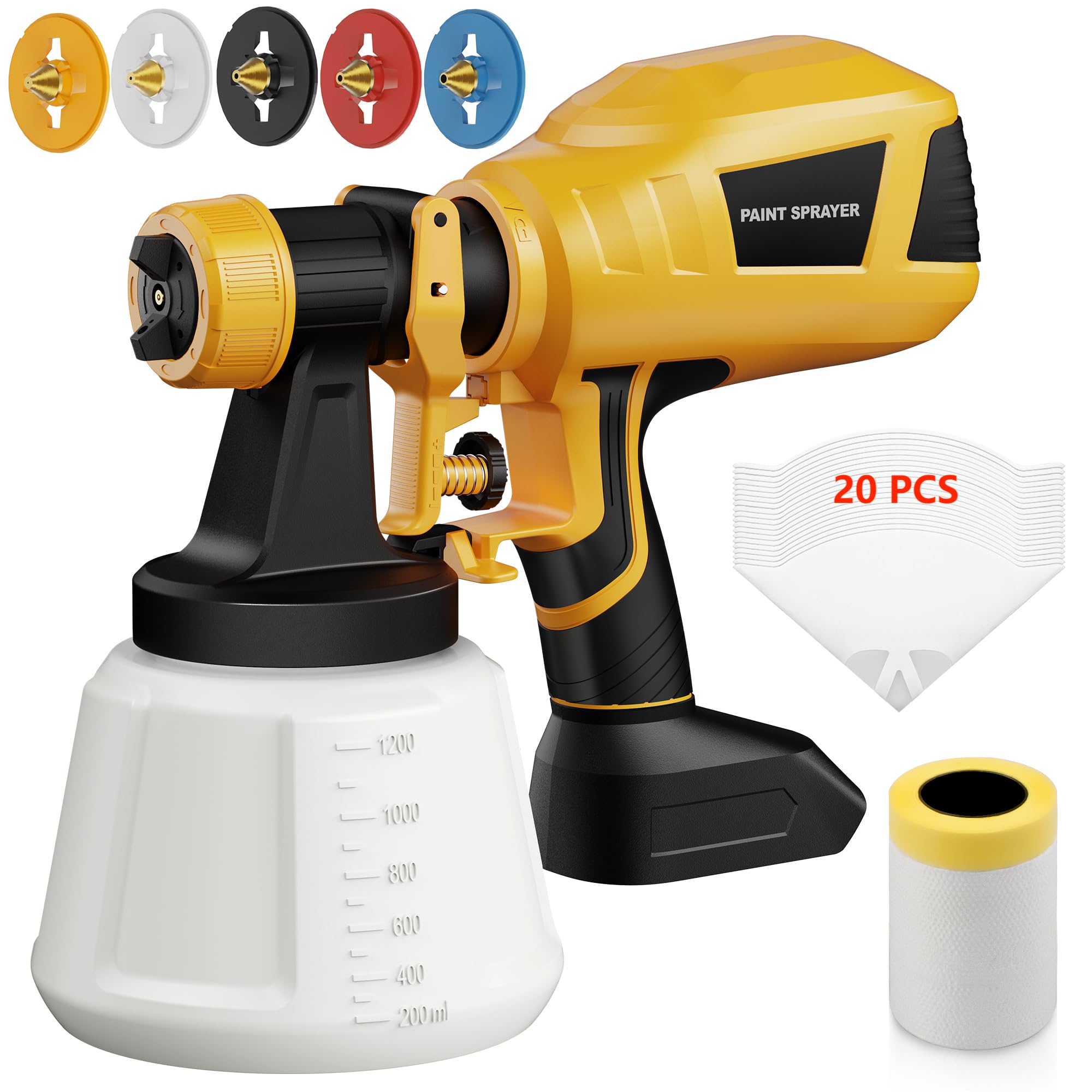 Amazon.com : Cordless Paint Sprayer Compatible with Dewalt 20V Max ...