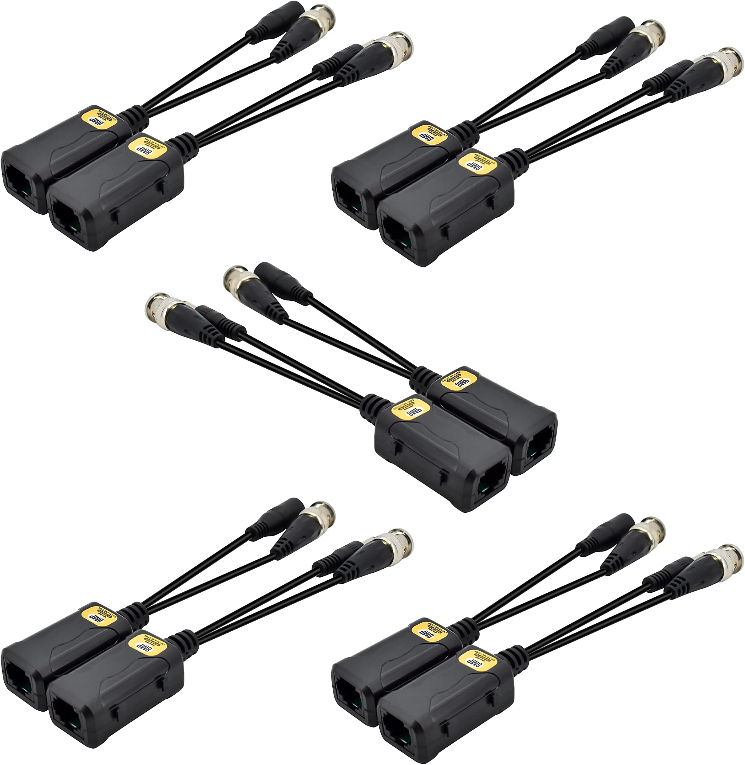 Amazon.com : BNC to RJ45 CAT5 Video +Data +Power Balun Connector for ...