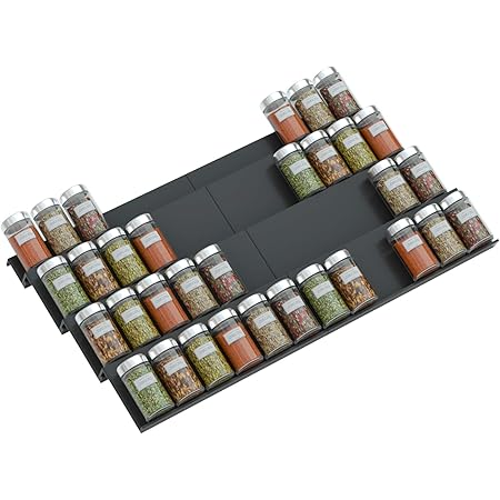 Amazon.com: FEMELI Spice Drawer Organizer Insert, 4 Tier*2 Set ...