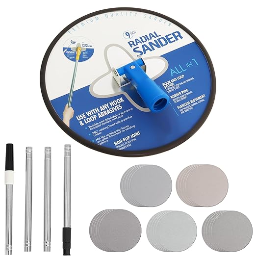 Pole Sander for Drywall, 9 Inch Radial Sander with Pole, Wall Sanders ...