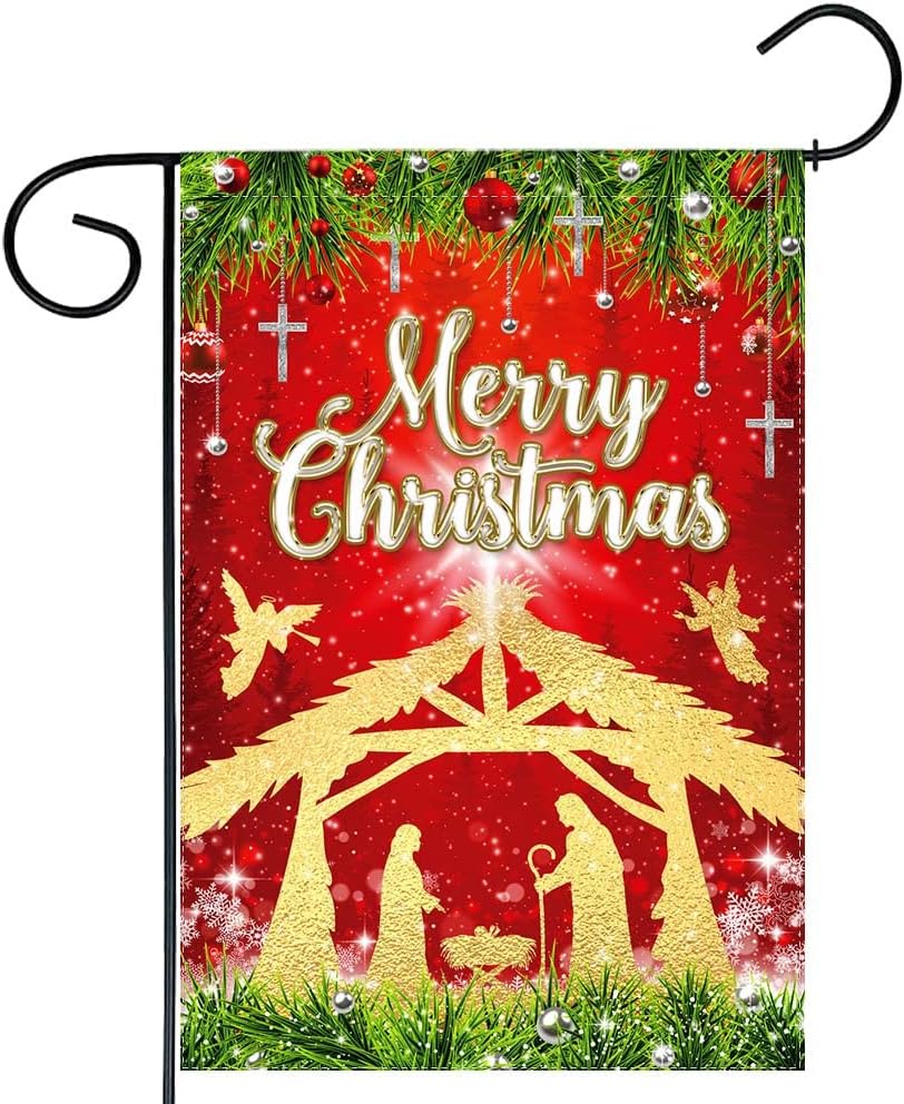 Amazon.com : Allenjoy Birth of Jesus Christmas Garden Flag for Outside ...