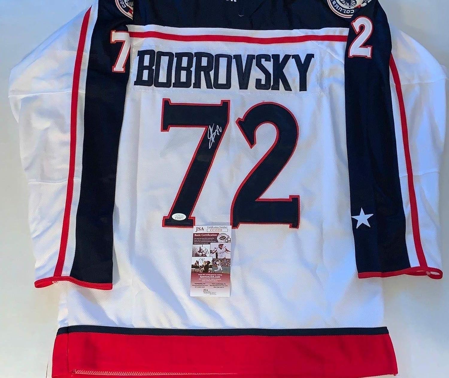 Signed Sergei Bobrovsky Jersey - White - JSA Certified - Autographed ...