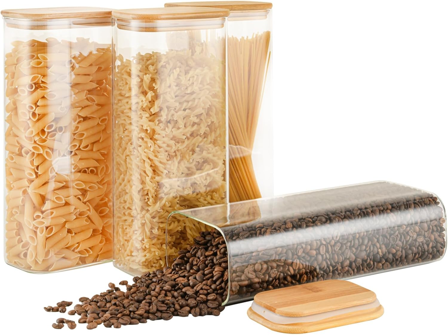 Amazon.com: D2scrma 71oz Rectangle Airtight Glass Storage Containers ...