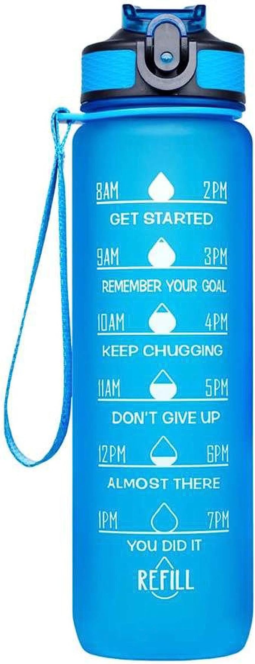 Blue Motivational Water Bottle - 1000ml : Amazon.co.uk: Sports & Outdoors