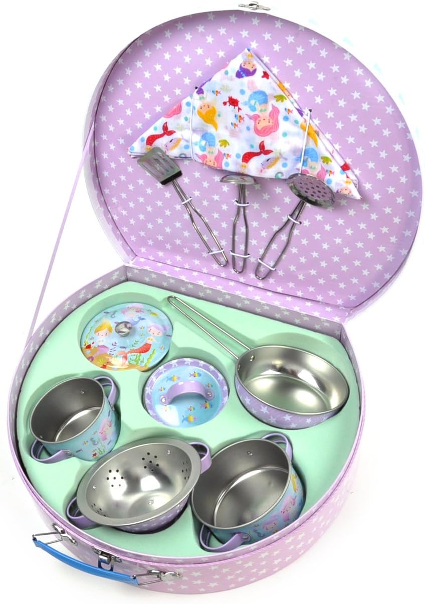 Amazon.com: Floss & Rock Mermaid Chef's Kitchen Set - 10pc Miniature ...