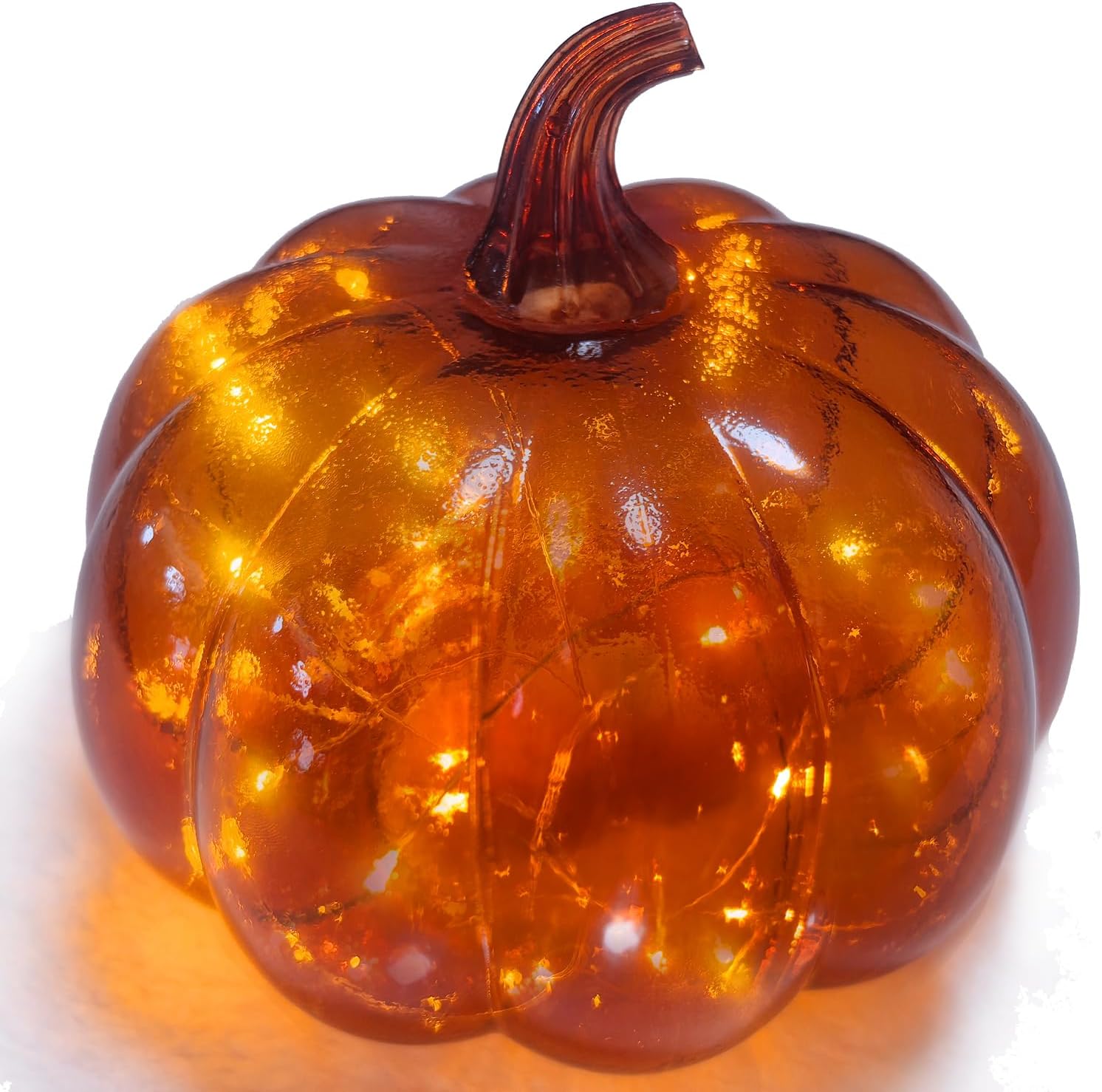 Amazon.com: LXliangxin Glass Blowing Pumpkin with Light for Decorating ...