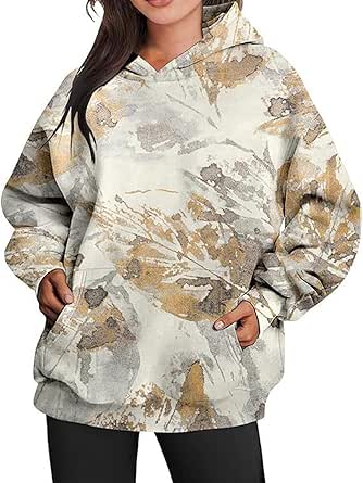 Amazon.com: ZWRXW Camo Hoodie Womens Mens Maple Leaf Print Oversized Hooded Sweatshirt Graphic ...