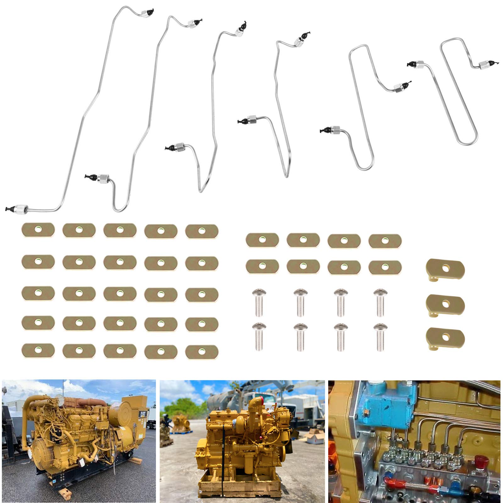Amazon.com: Fuel Injection Line Kit with Clamps Fits for CAT ...