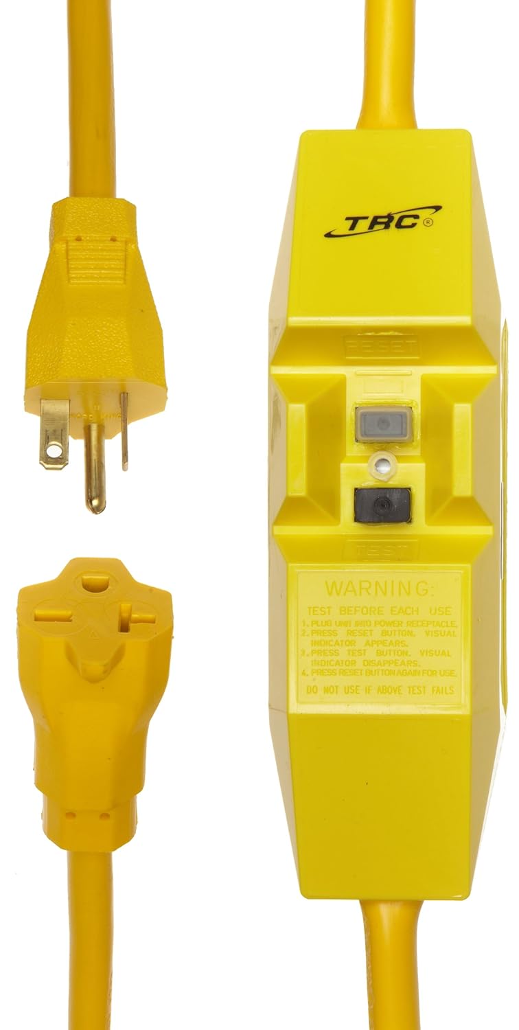 TRC 26000-016 GFCI In-Line Cord Set, 240V/20A, 12/3 AWG Gauge, 6 ...