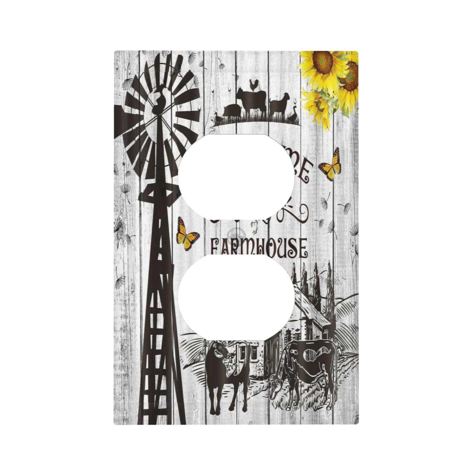 Rustic Windmill Farmhouse 1 Gang Duplex Outlet Covers Faceplate ...