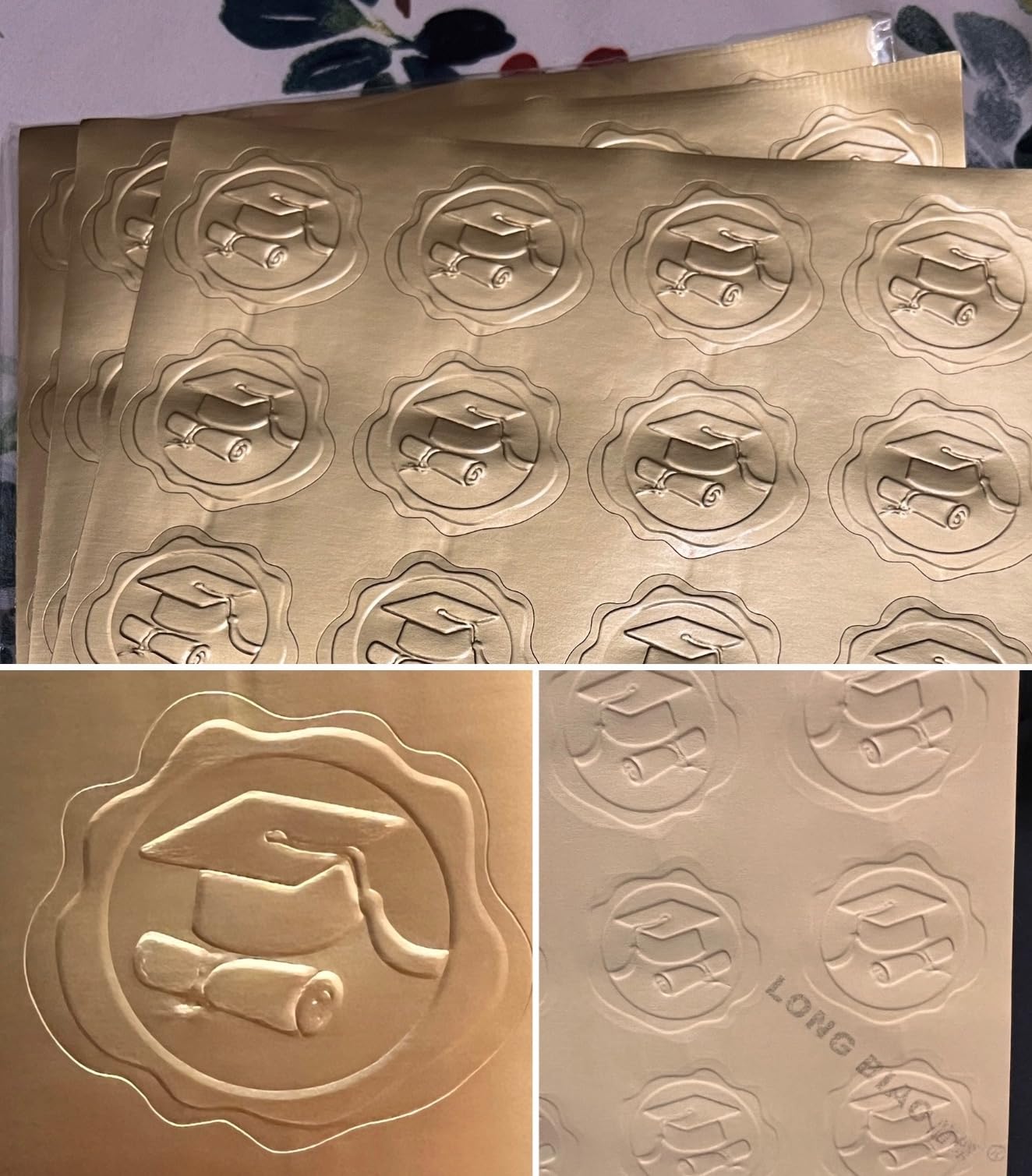 Amazon.com: Whaline 500Pcs Graduation Envelope Seals Stickers Embossed ...