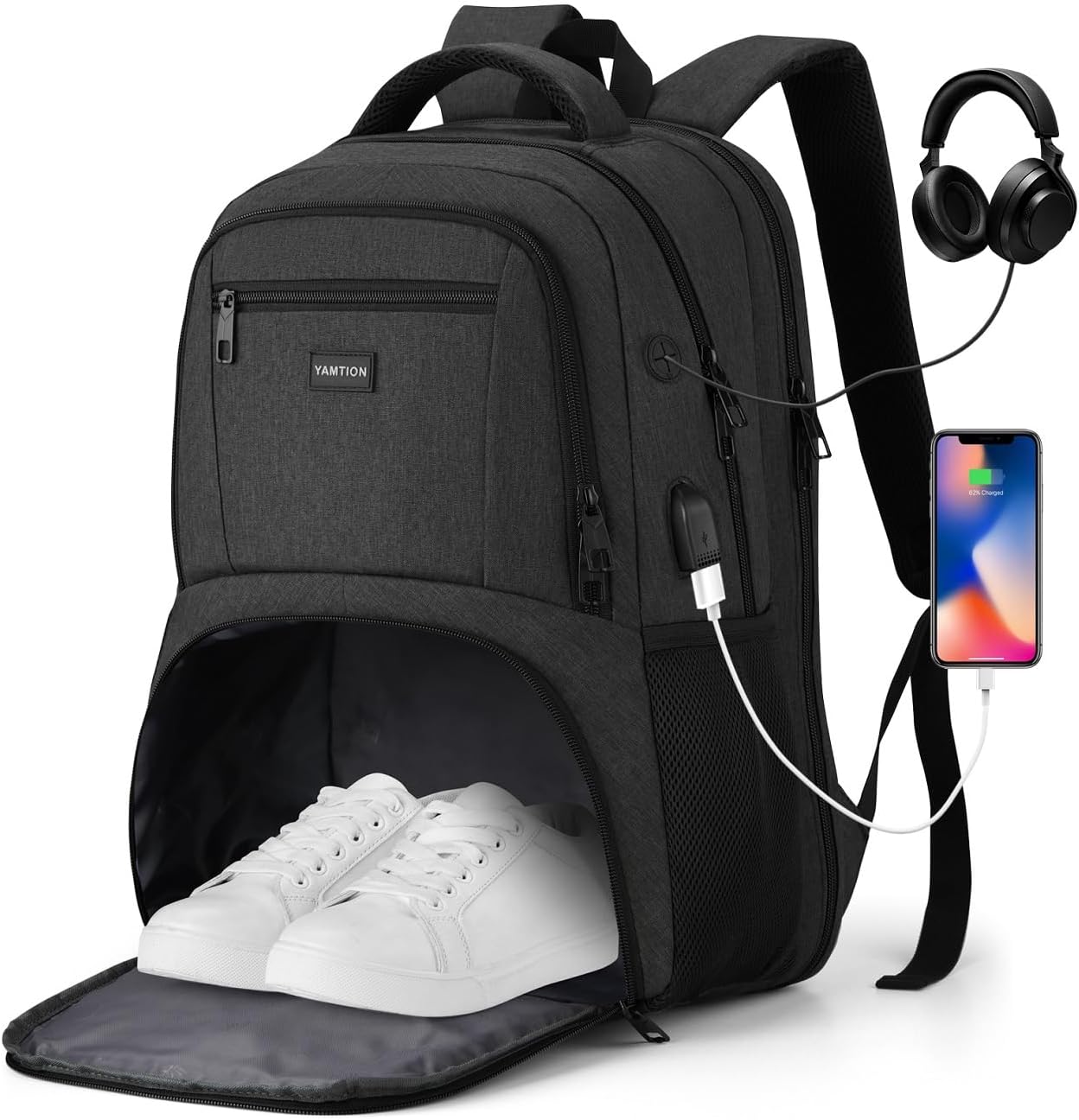 Amazon.com: YAMTION Gym Backpack for Men Women with Shoe Compartment,17 ...