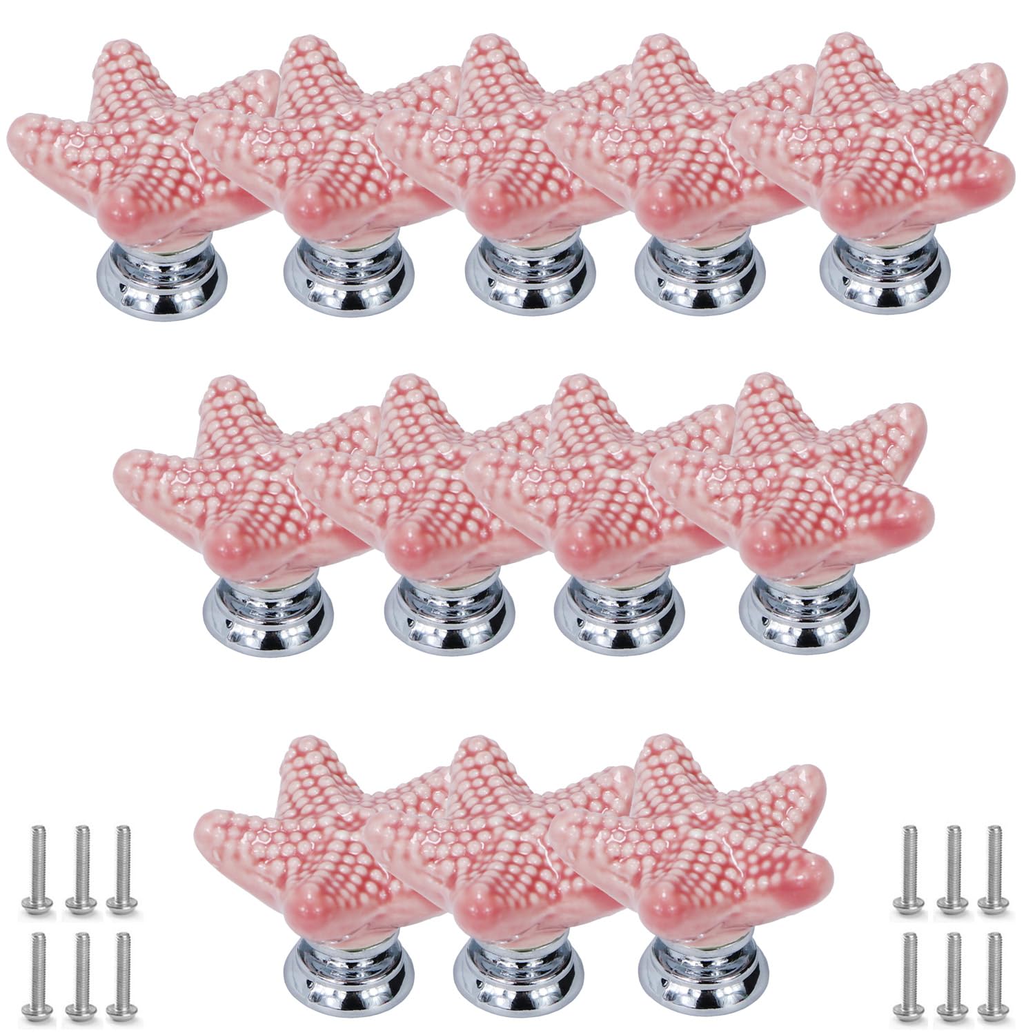 Starfish Drawer Knobs Coastal Kitchen Cabinet Knos Beach Themeb Knob Ceramic Dresser Pulls and ...