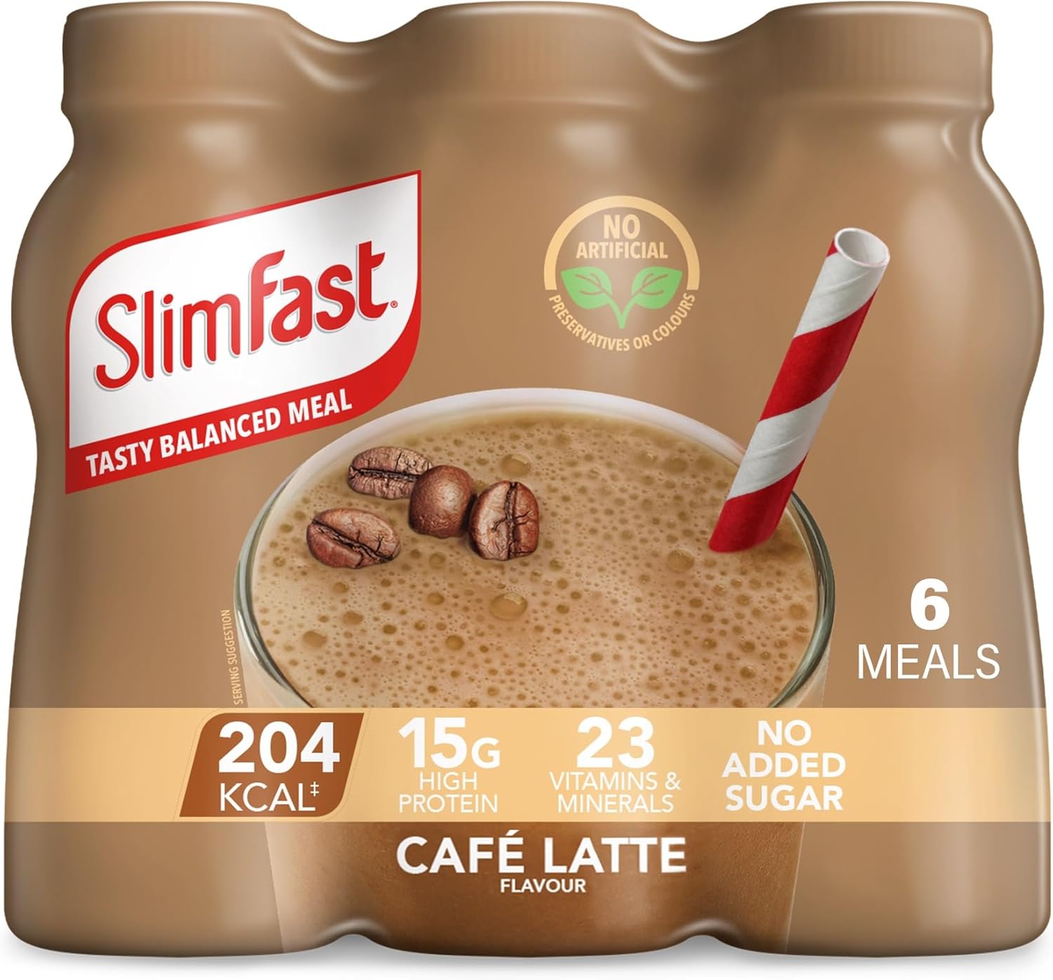SlimFast Ready To Drink Cafe Latte Shake, 6 x 325ml : Amazon.co.uk ...