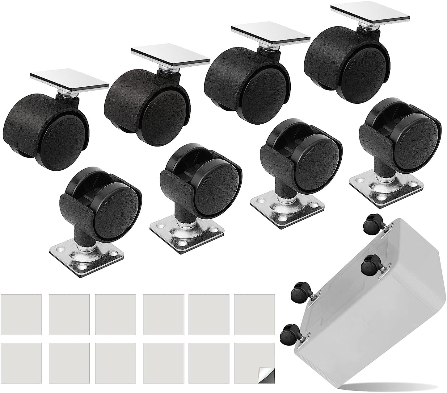 Amazon.com: RollArounds Instant Swivel Wheels®, Self-Adhesive, 250 lbs ...