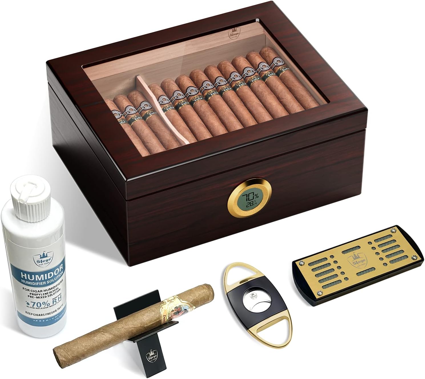 Kit Humidor per sigari, SLEGE Humidor Sigari Cedro spagnolo,Include ...