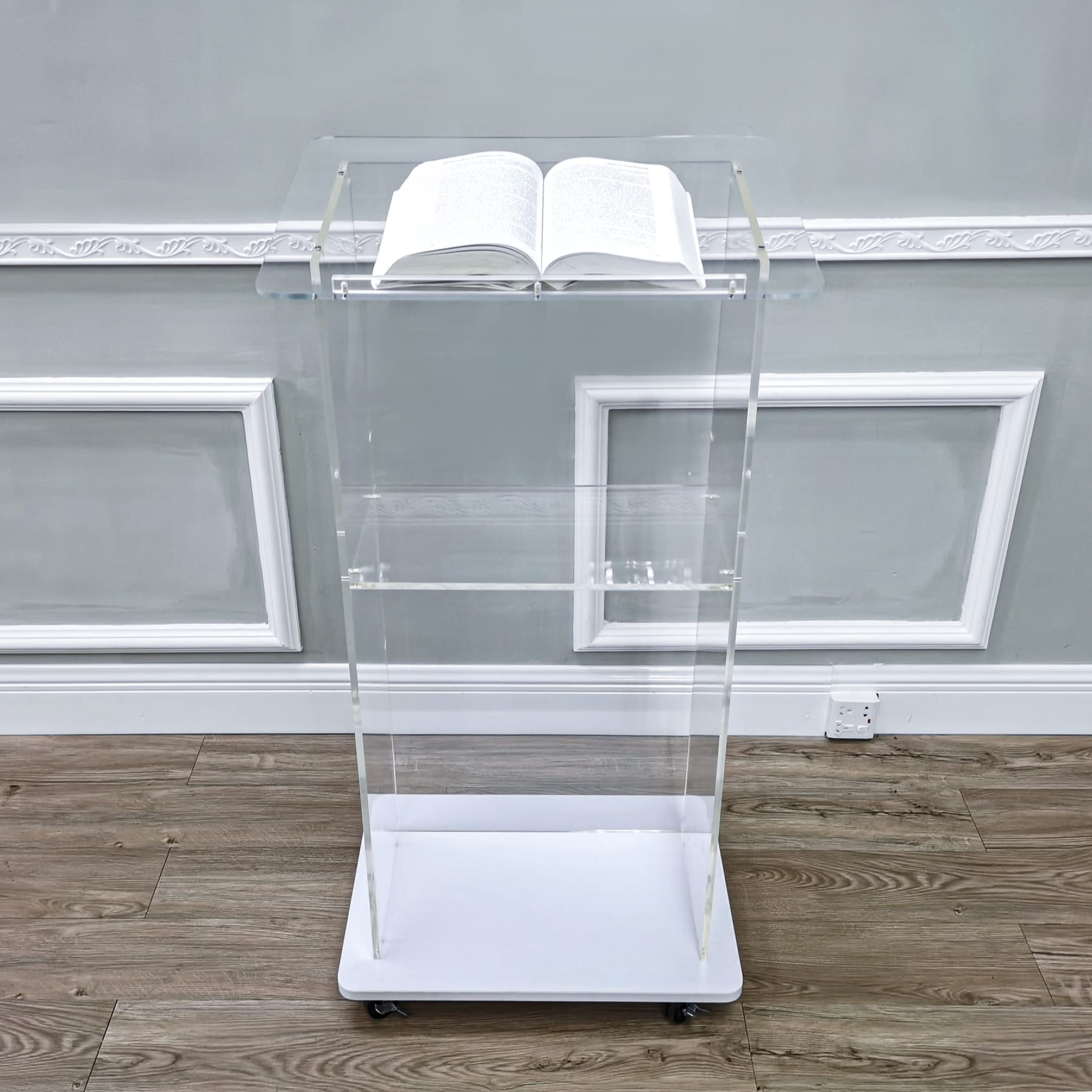 FixtureDisplays Deluxe Podium Floor Standing Lectern Church Pulpit With ...