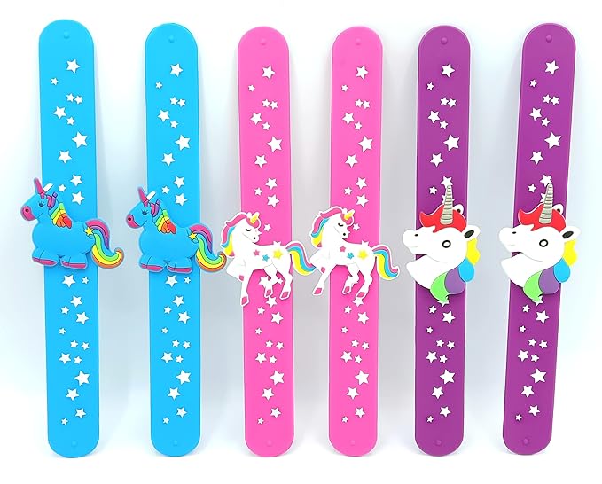 Buy GOLD LEAF Unicorn Soft Silicone Slap Bracelets Wristbands,Girls Unicorn Snap Bands Toys for ...