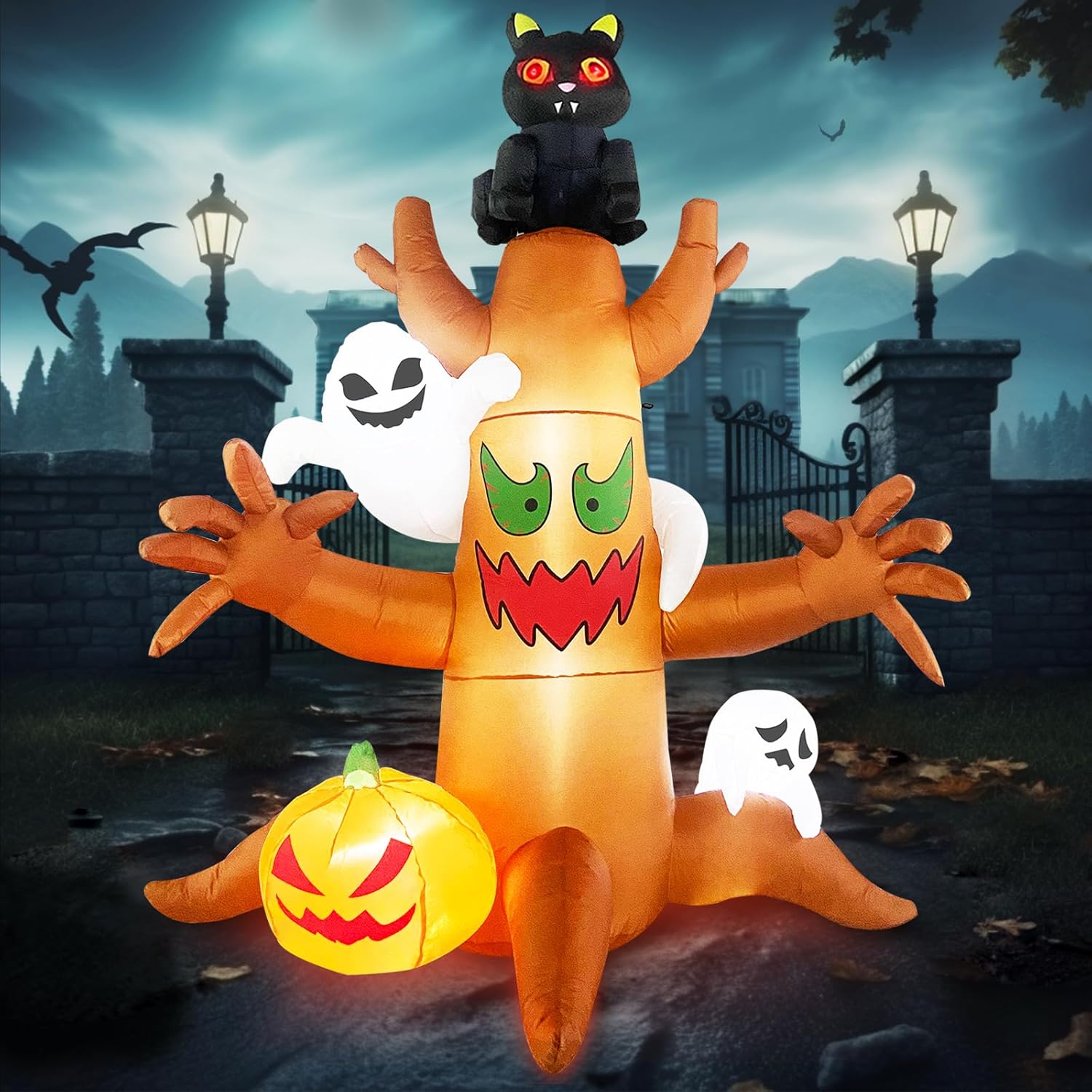 Amazon.com: Danxilu 8 FT Halloween Inflatable Tree Outdoor Decorations ...